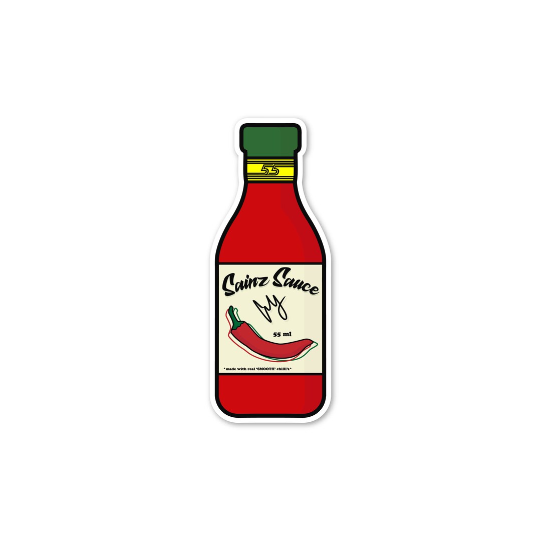 Carlos Sainz Chilli Sauce Smooth Operator Chilli Hot Sauce F1 Sticker ...