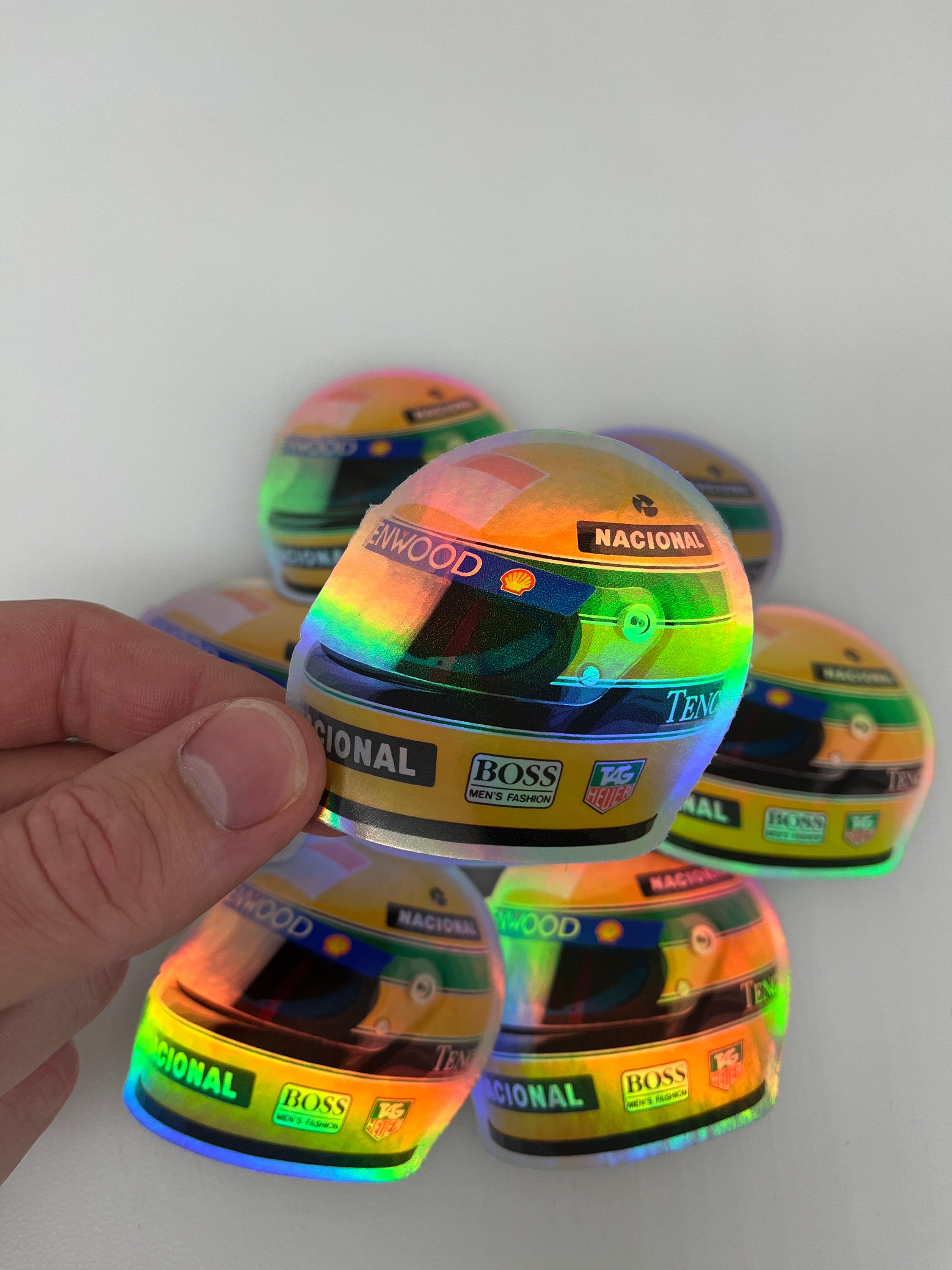 Ayrton Senna Holographic Mini Helmet Formula One Sticker Cute - Etsy