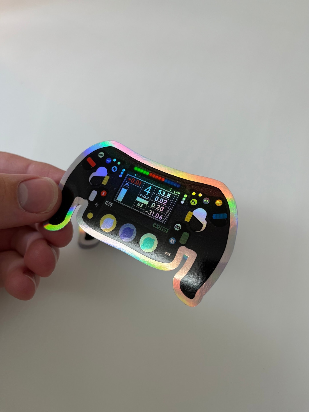 F1 Steering Wheel Racing F1 Sticker Formula One Motorsport - White or ...