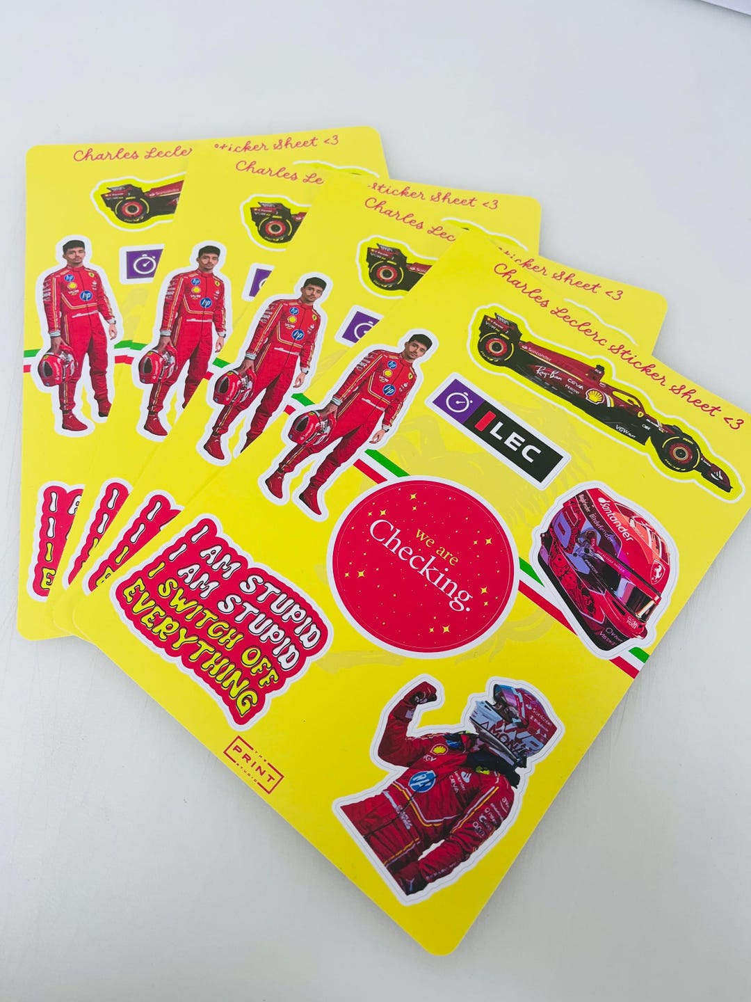 Leclerc F1 Sticker Sheet | 7 Stickers | Bottles Stickers | Laptop ...