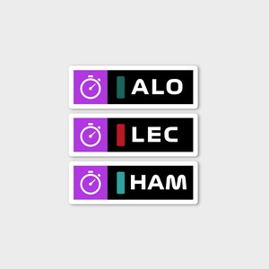 Fastest Lap Driver Name Sticker Pack F1 Sticker Formula One Motorsport ...