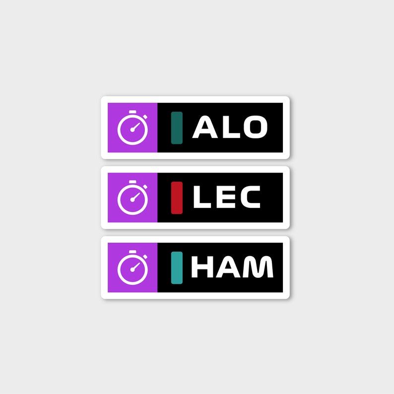 Fastest Lap Driver Name Sticker Pack F1 Sticker Formula One Motorsport ...