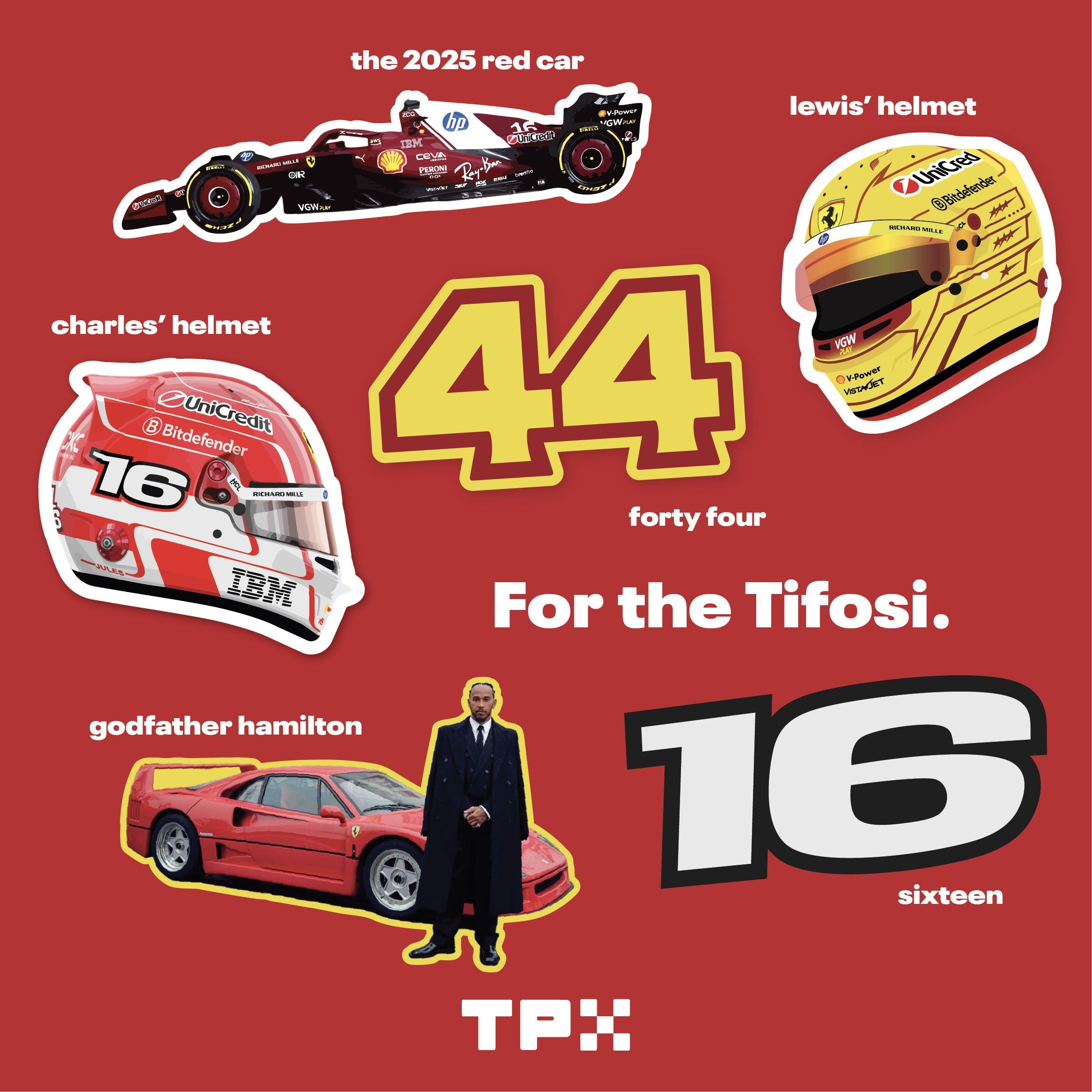 2025 Leclerc Hamilton Helmets, Numbers, Car Sticker Bundle F1 Stickers ...
