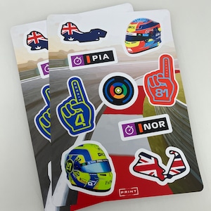 F1 Sticker Sheets Mclaren Lando Norris Oscar Piastri Sticker Sheet | 9 ...