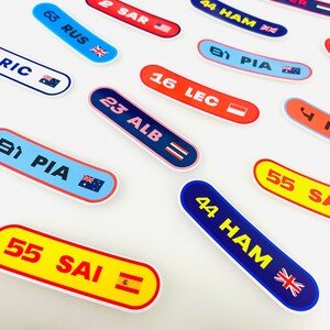 Driver Flag Number Sticker Multi Colour GP Racing F1 Sticker Formula ...