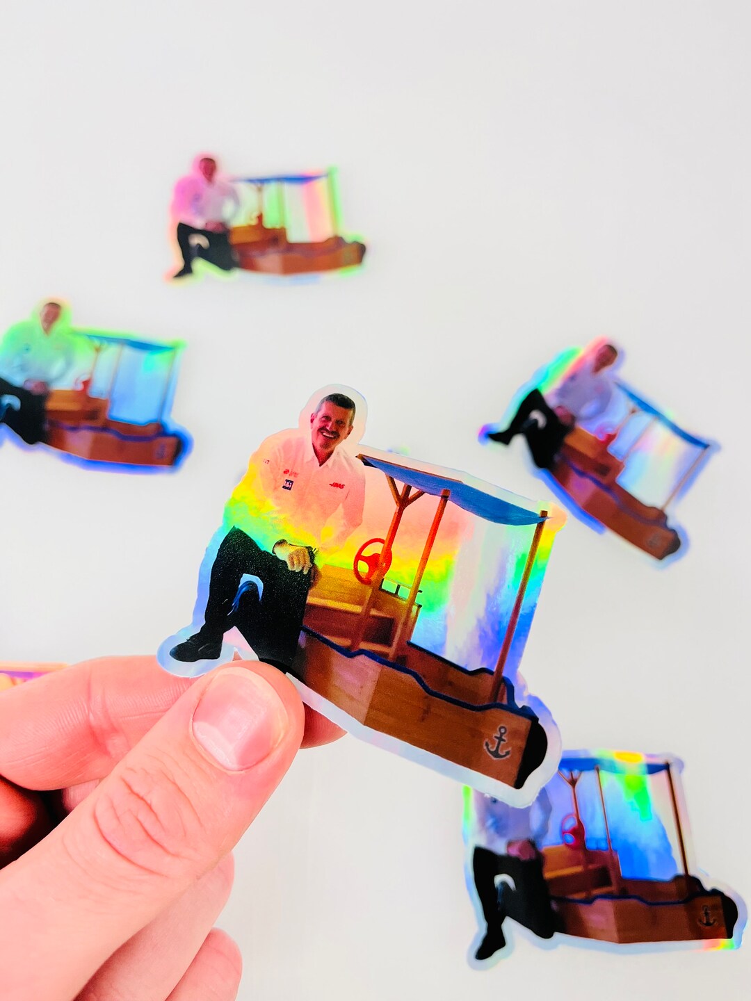 Guenther Steiner My Boat Meme Holohraphic F1 Sticker Formula One ...