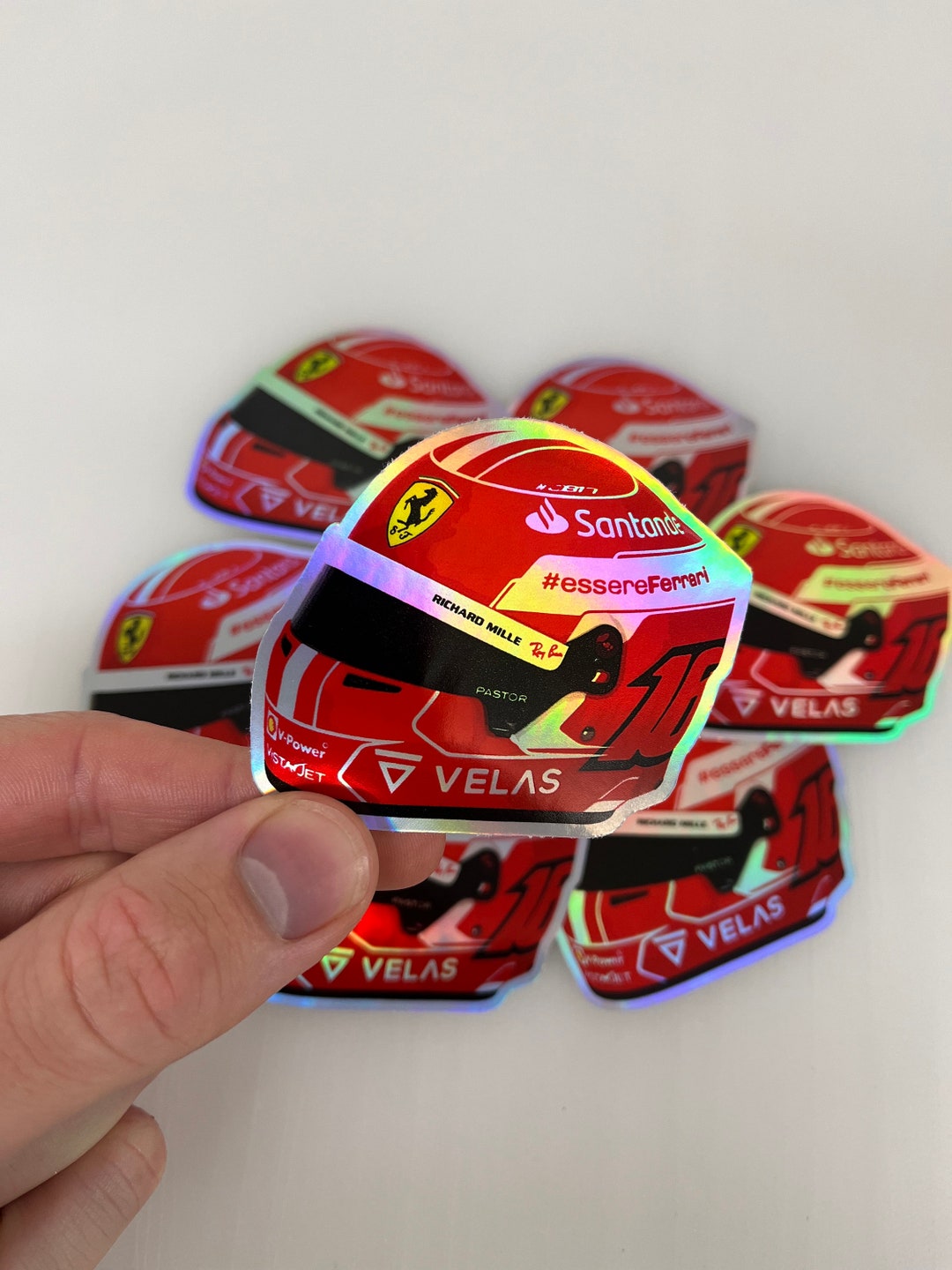 Leclerc Mini Helmet Formula One Sticker Cute Sticker for Notebooks ...