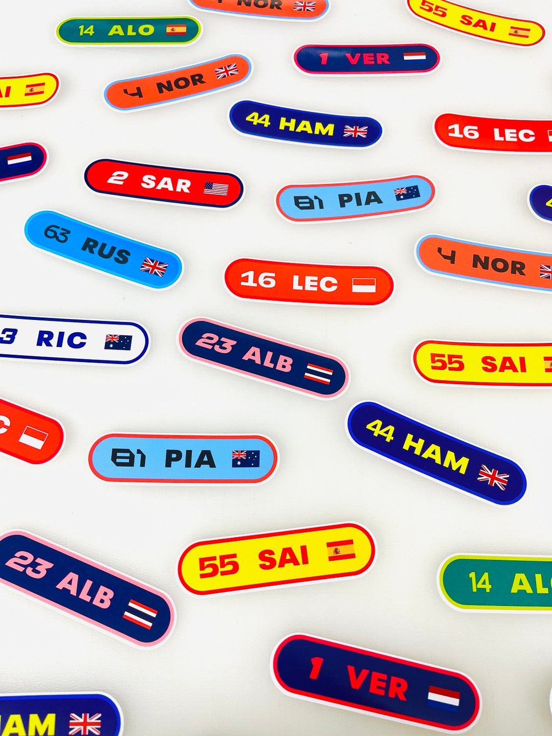 Driver Flag Number Sticker Multi Colour GP Racing F1 Sticker Formula ...