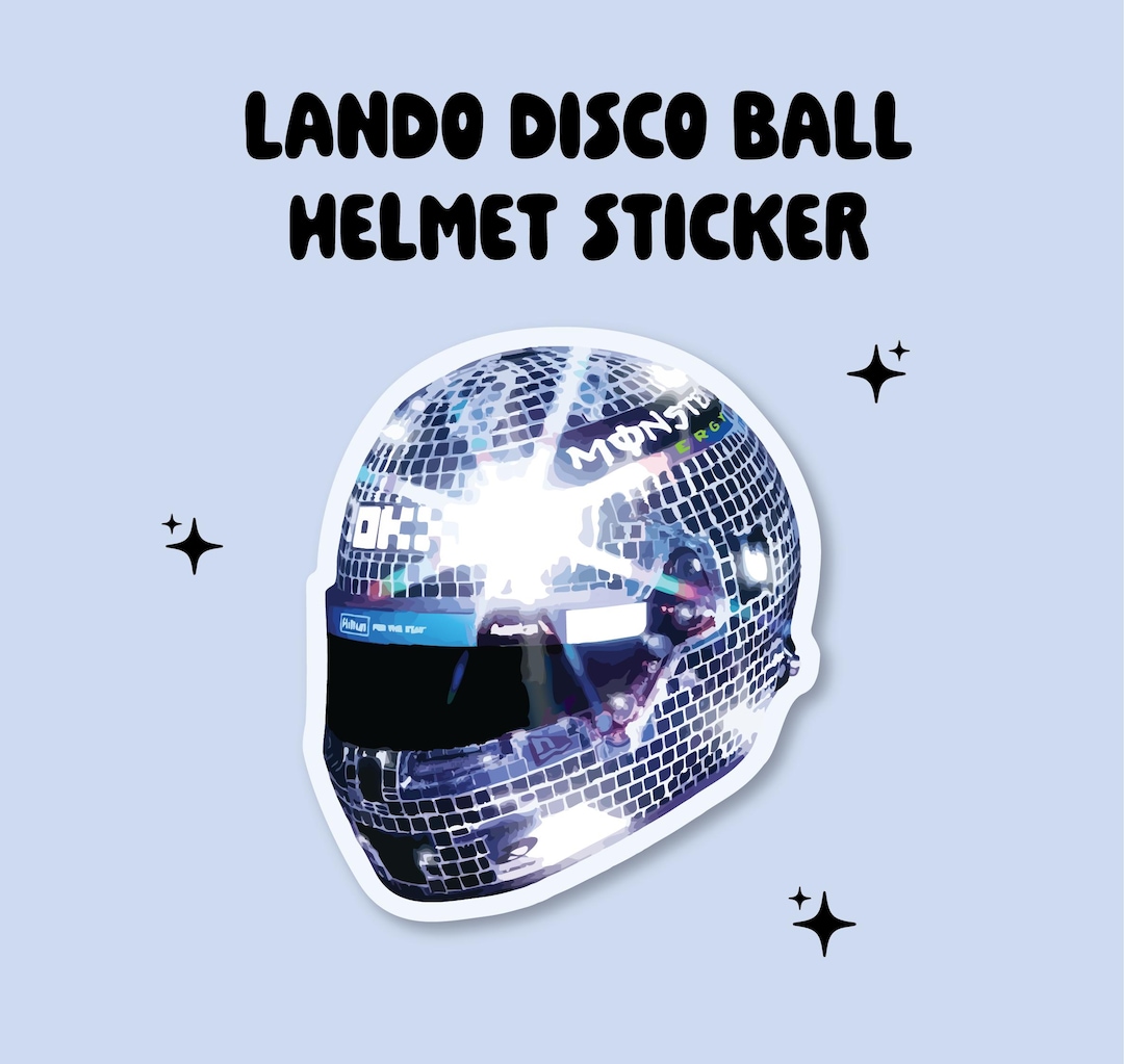 Lando Disco Ball 2025 Helmet Formula One Sticker Cute Stickers for ...