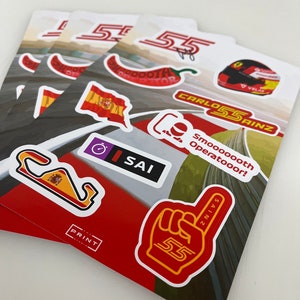 F1 Sticker Sheets Carlos Sainz Sticker Sheet | 9 Stickers | Bottles ...