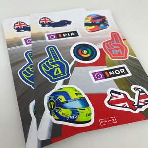 F1 Sticker Sheets Mclaren Lando Norris Oscar Piastri Sticker Sheet | 9 ...
