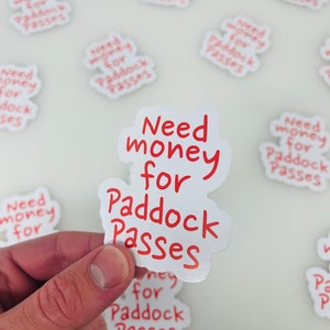 Need Money for Paddock Passes F1 Sticker GP Racing F1 Sticker Formula ...