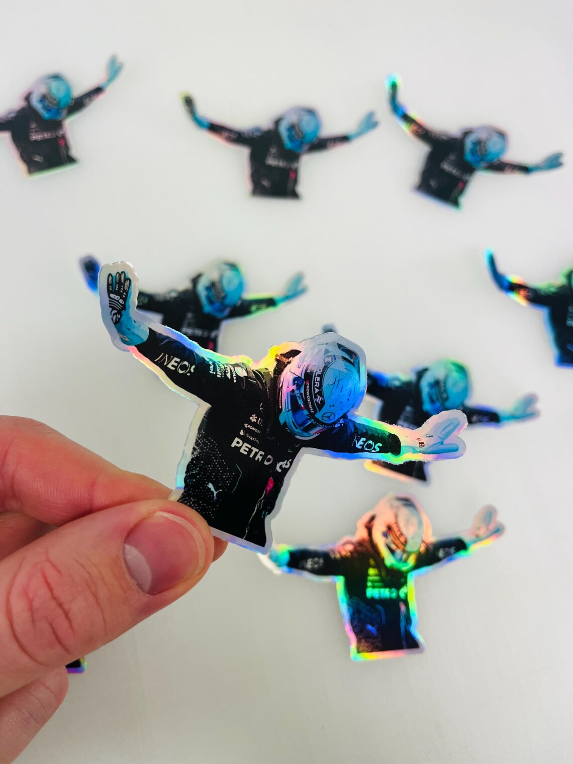 George Russell Pose Meme Hologrpahic Formula One Sticker Cute Sticker ...