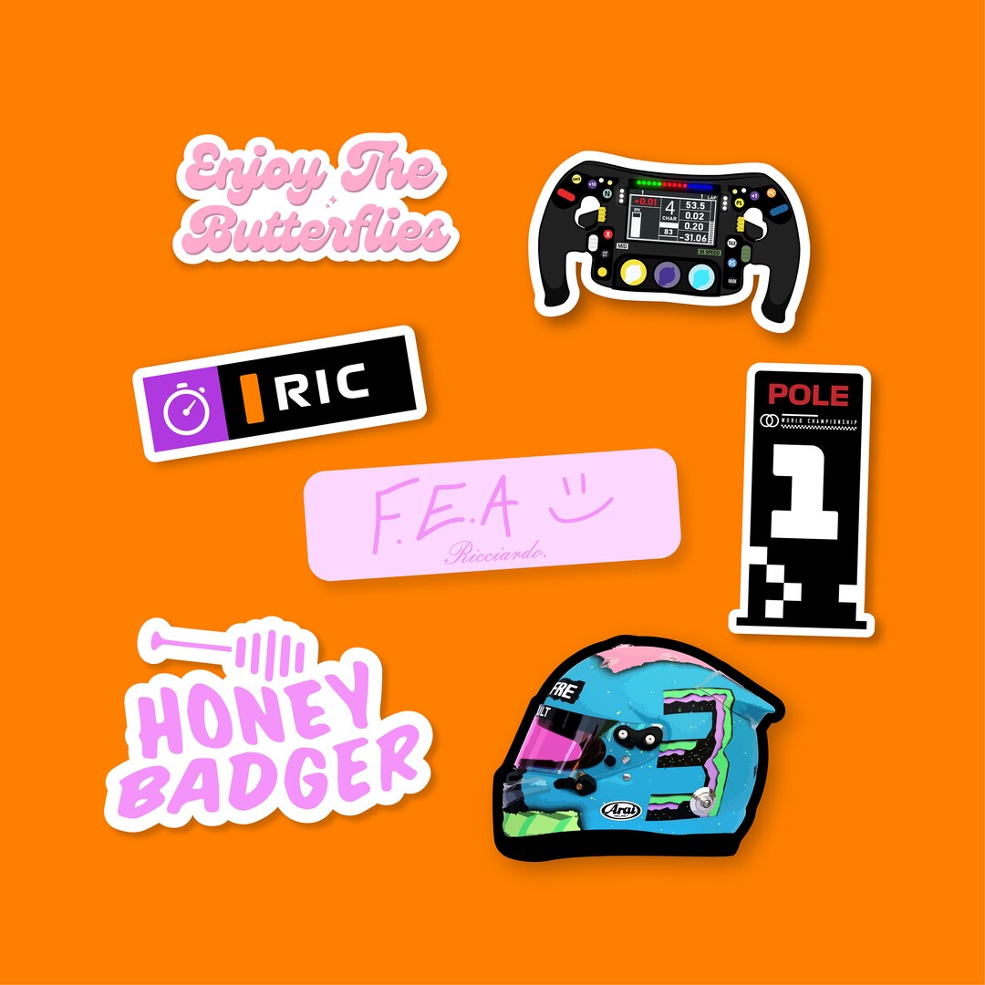 Daniel Ricciardo Sticker Bundle F1 Stickers Formula One Motorsport *7 ...