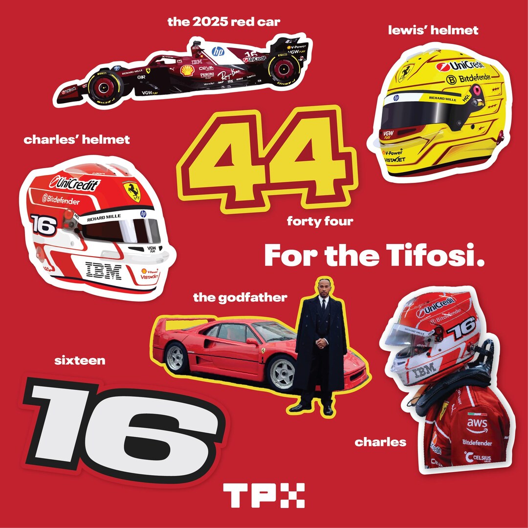 2025 Leclerc Hamilton Helmets, Numbers, Car Sticker Bundle F1 Stickers ...