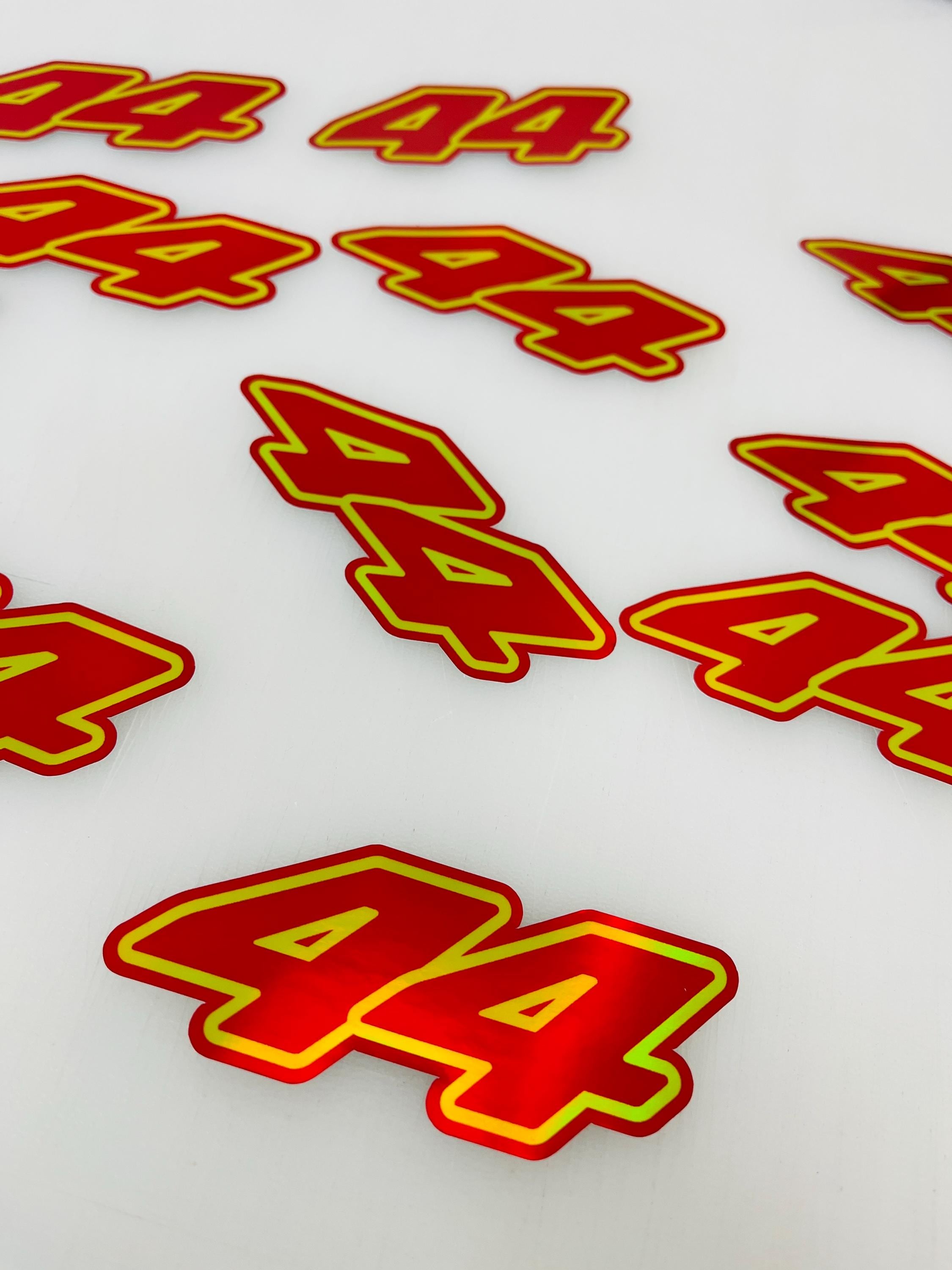 Lewis Hamilton 2025 F1 44 Red Yellow Number Sticker Formula One ...