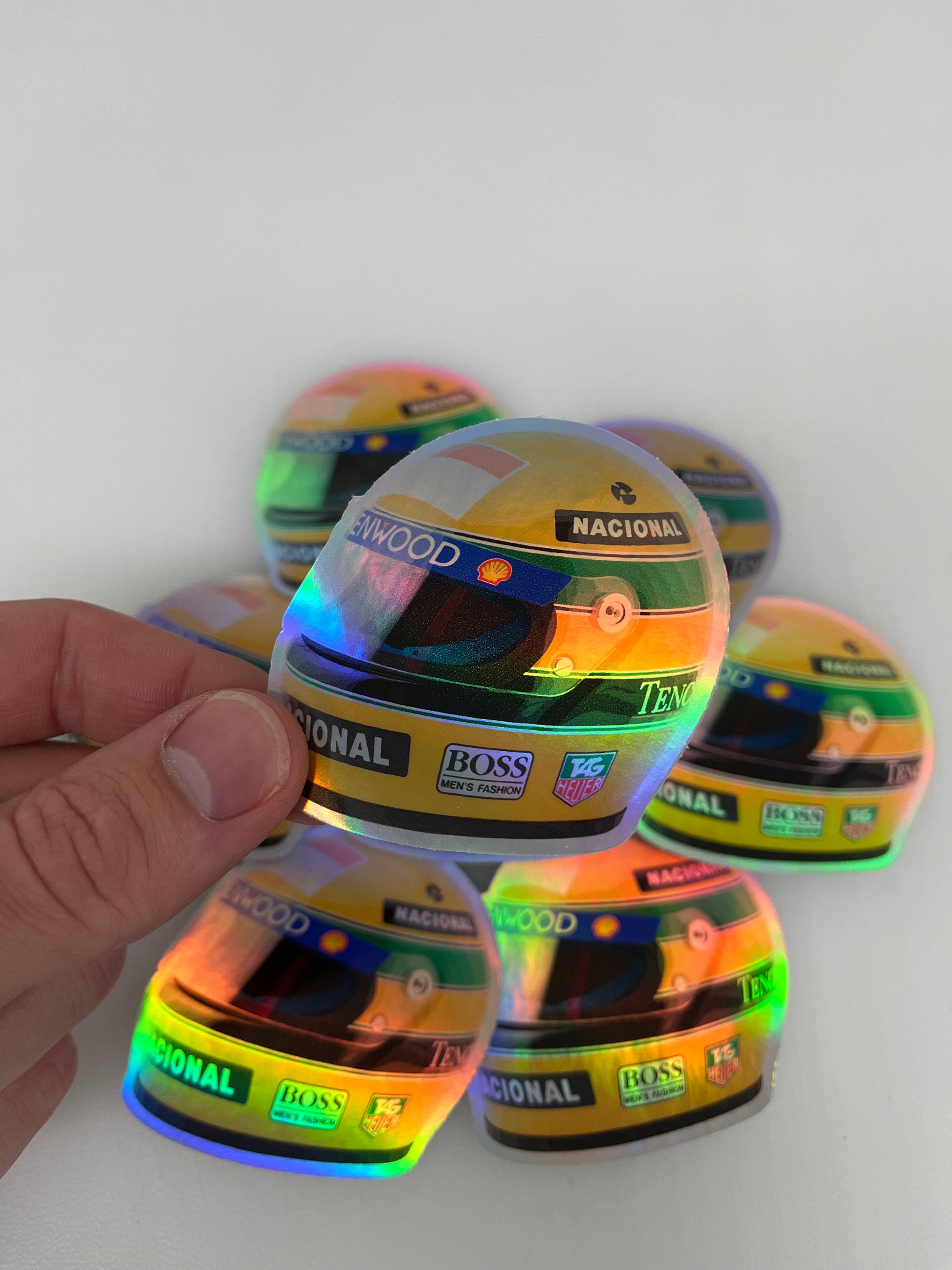 Ayrton Senna Holographic Mini Helmet Formula One Sticker Cute - Etsy