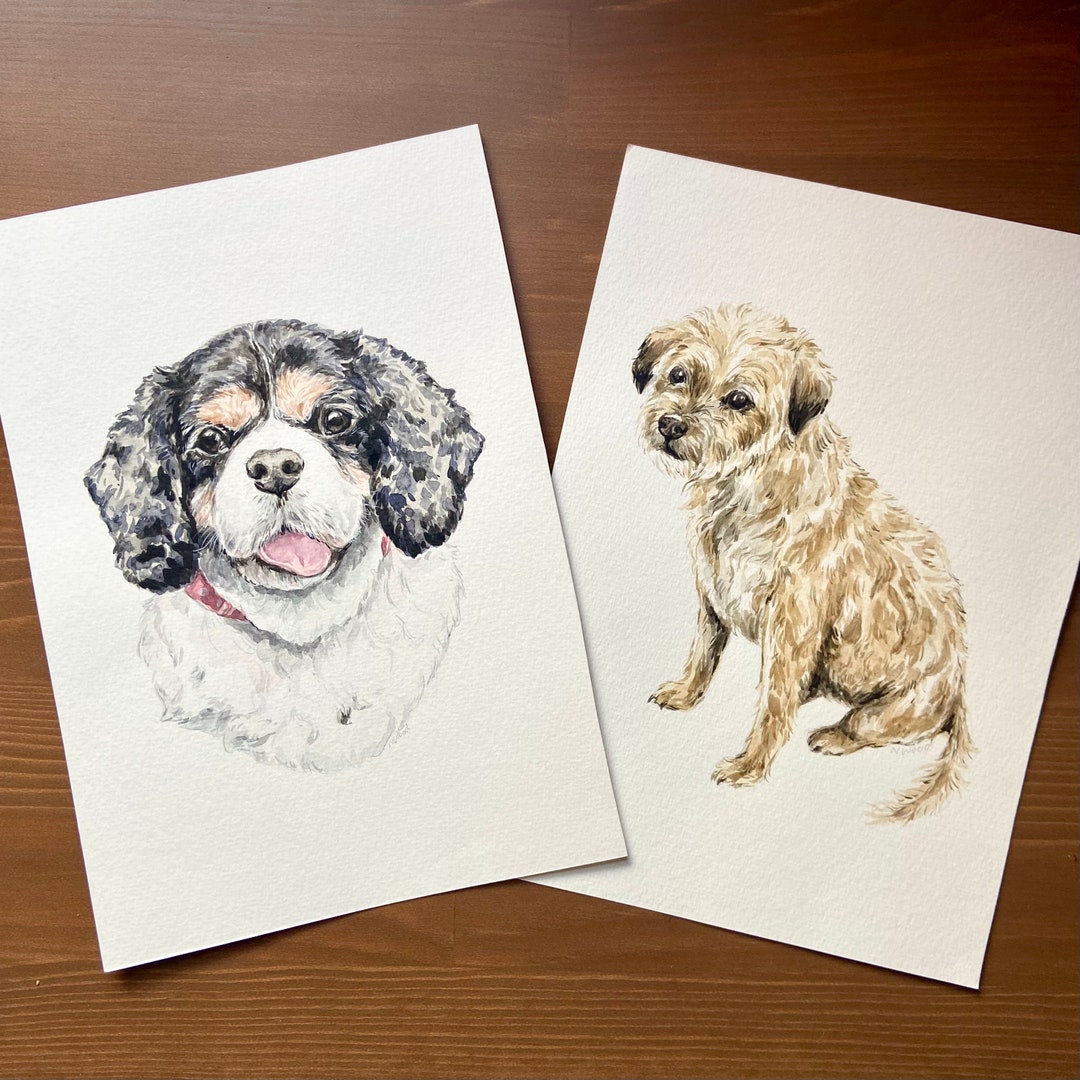 Custom Watercolour Pet Portraits Bespoke Watercolour Pet Portrait ...