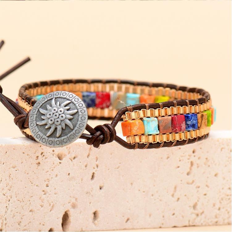 Imperial Sea Sediment Jasper 7 Chakra Bracelet Natural - Etsy
