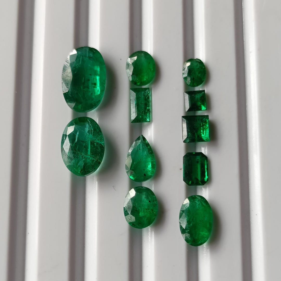 11 Pieces Natural Zambian Emeralds AAA Quality Emeralds Loose Emeralds ...