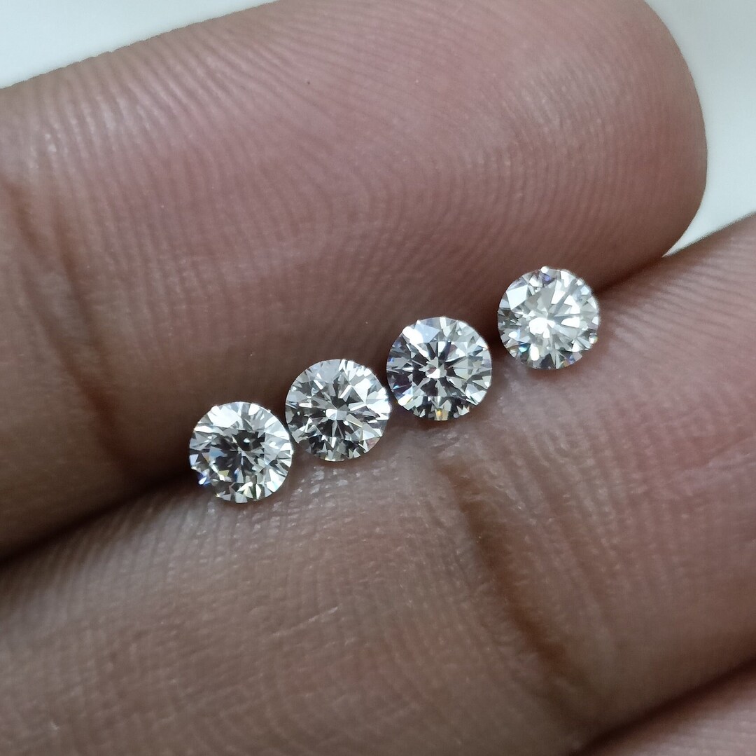 4 MM E-F/ VVS White Diamonds-round Brilliant Cut-lab Grown Cvd Loose ...