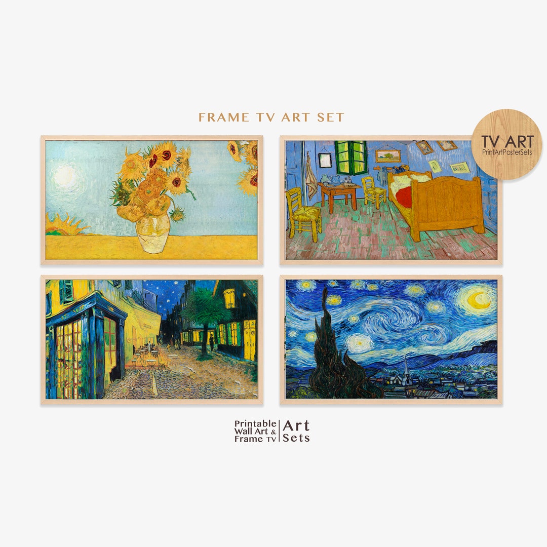 Vincent Van Gogh Canvastv & Frame TV Art Set of 4, Starry Night ...