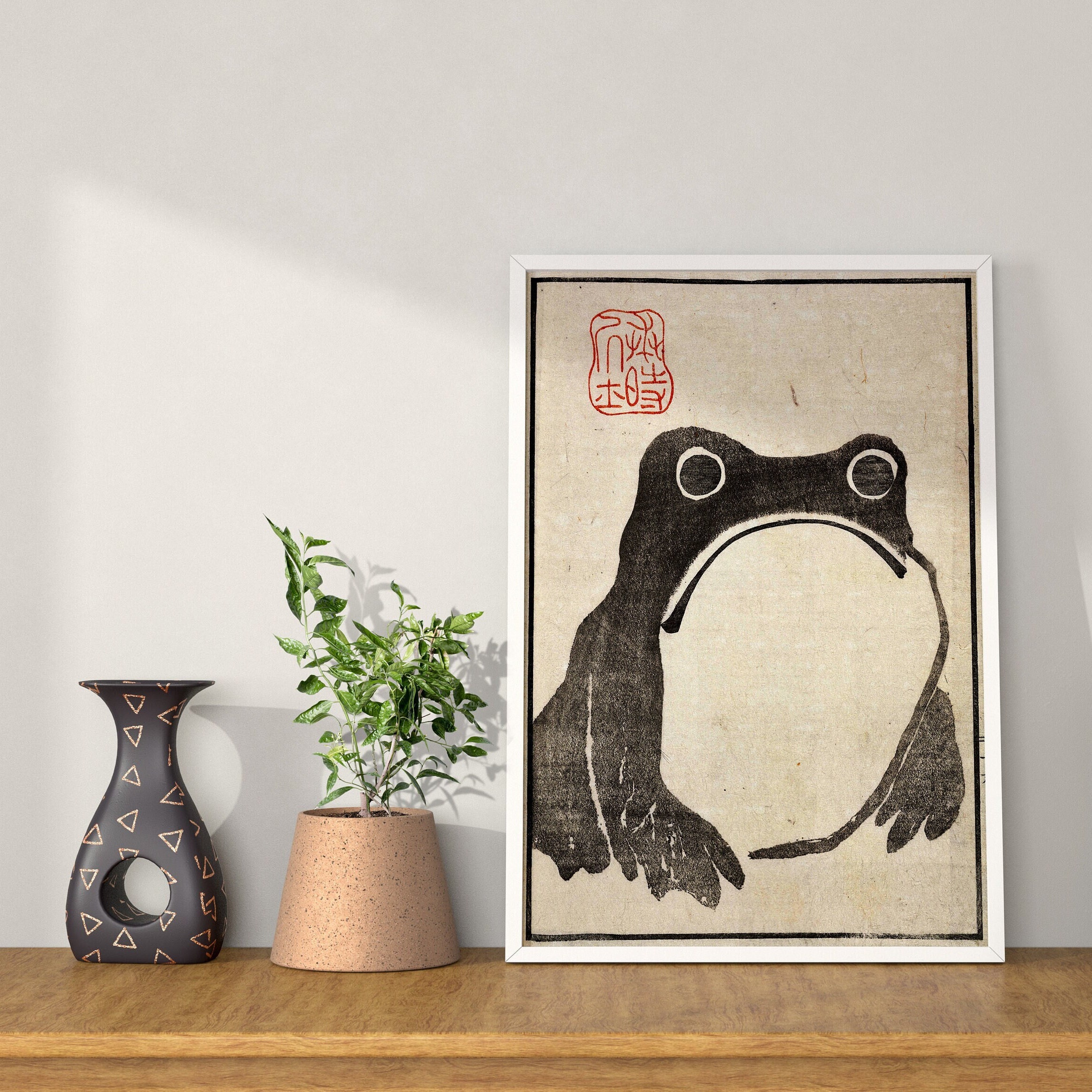 Japanese Frog Print. Woodblock Art, Toad Wabi Sabi Art. Japan Aall Art ...