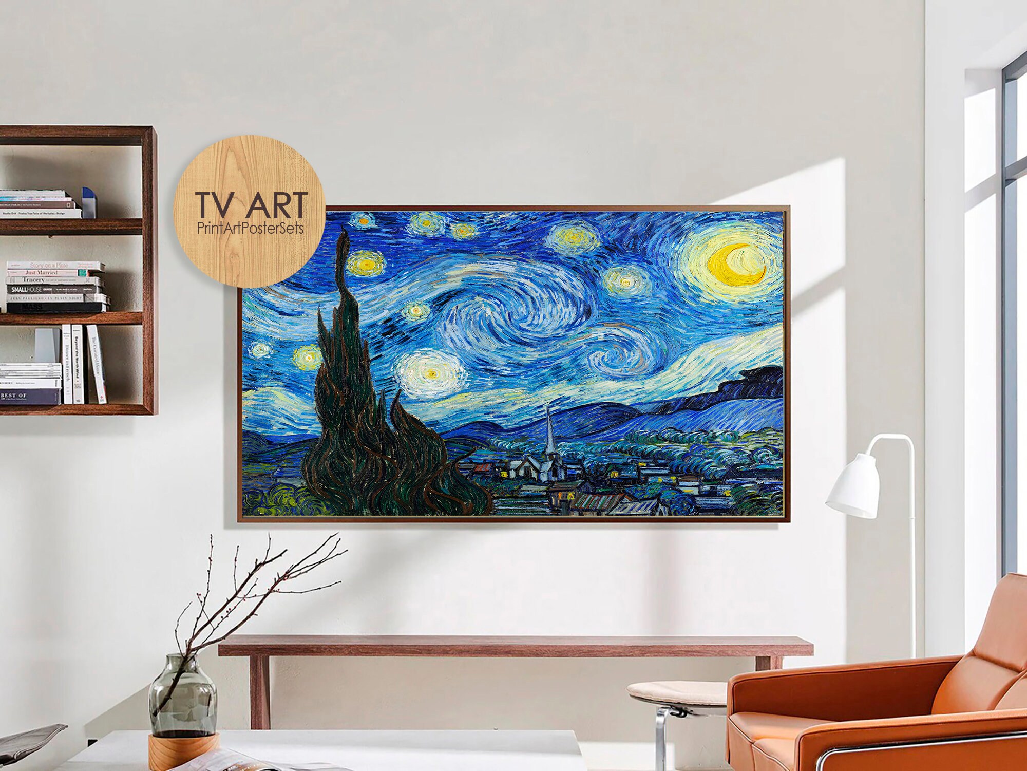 Vincent Van Gogh Starry Night Frame TV Art, Van Gogh TV Art, Starry ...