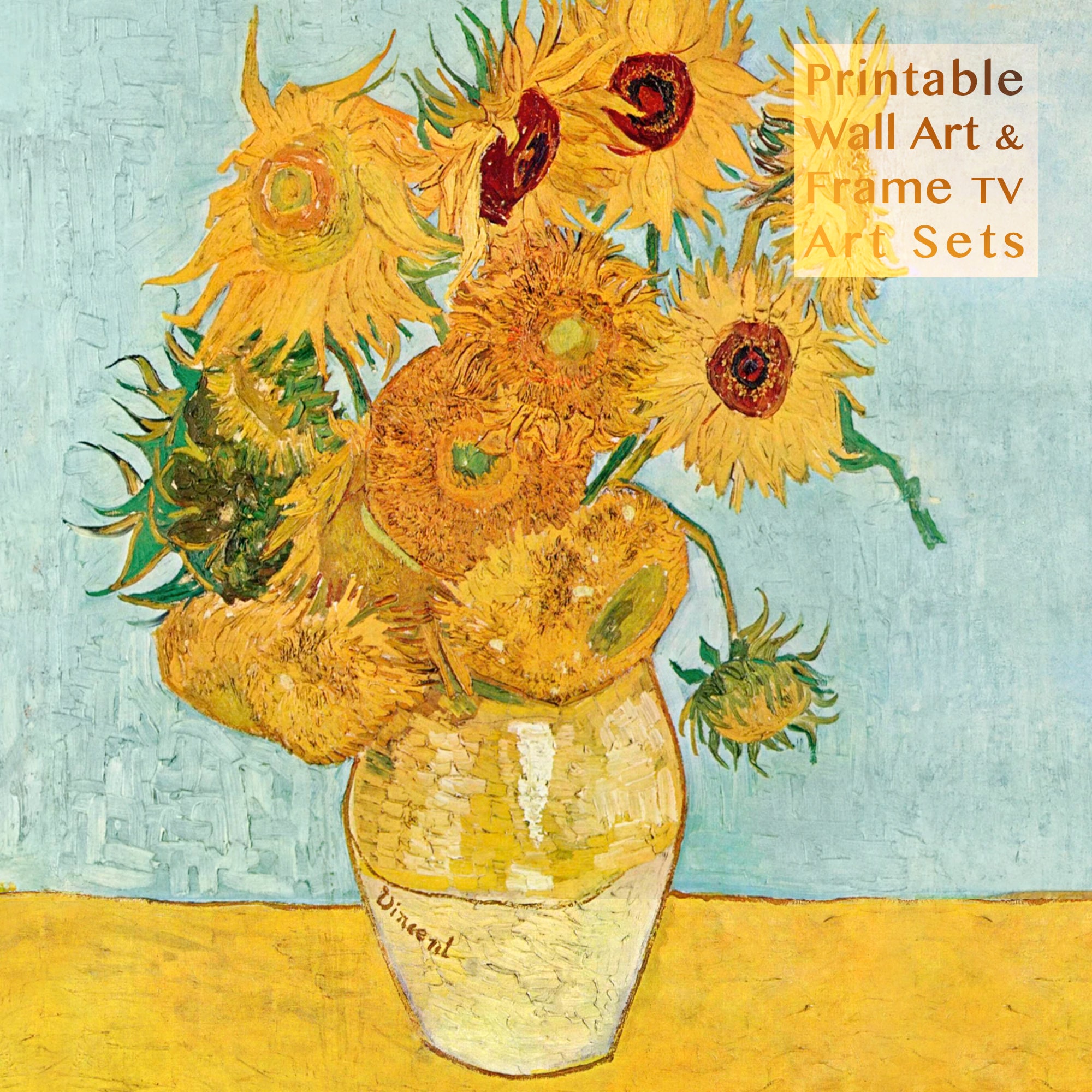 Vincent Van Gogh Frame TV Art Set of 4, Starry Night, Sunflowers 4K TV ...