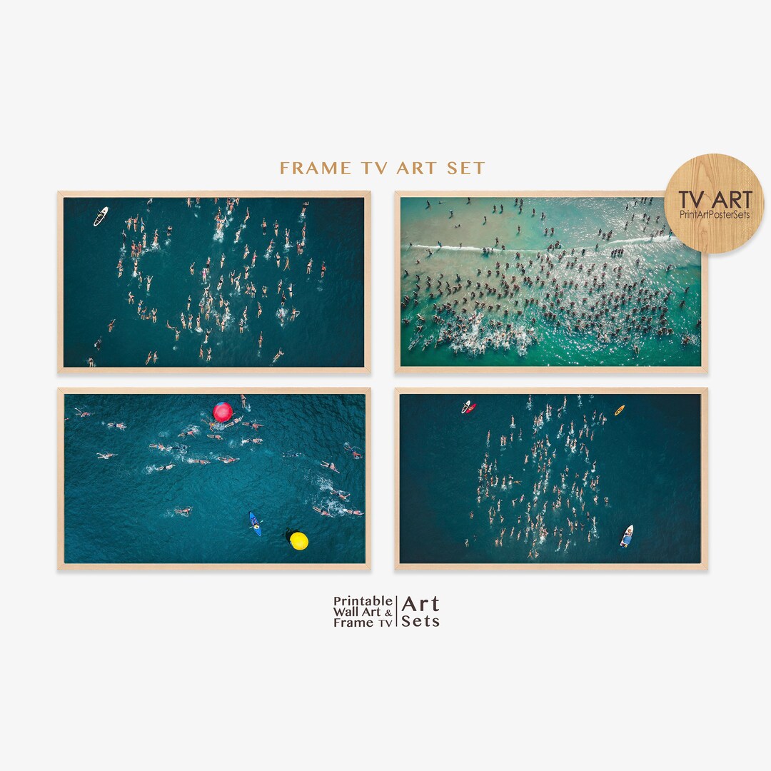 Swimmers Frame TV Art Set: Bondi Beach Aerial View (4K Digital Download ...