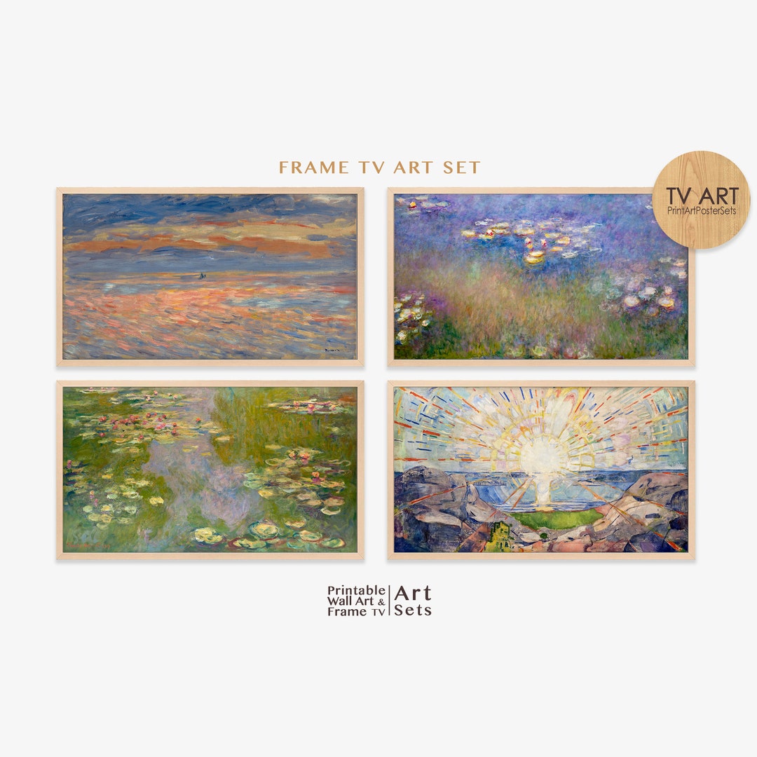 Abstract Expressionism Digital Art Set: Monet, Renoir, Munch, Water ...