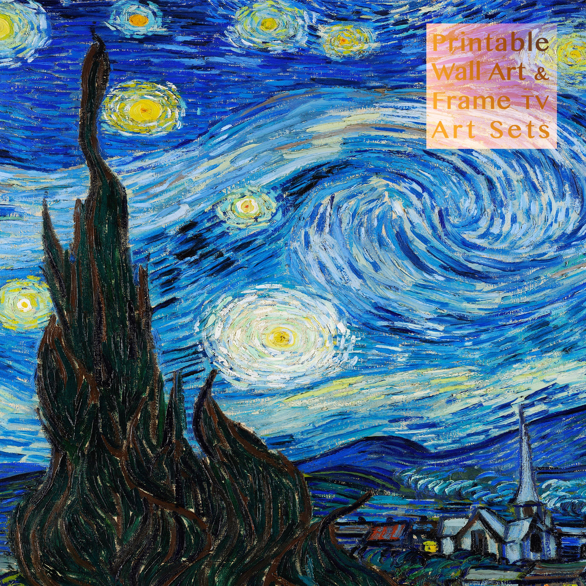 Vincent Van Gogh Frame TV Art Set of 4, Starry Night, Sunflowers 4K TV ...