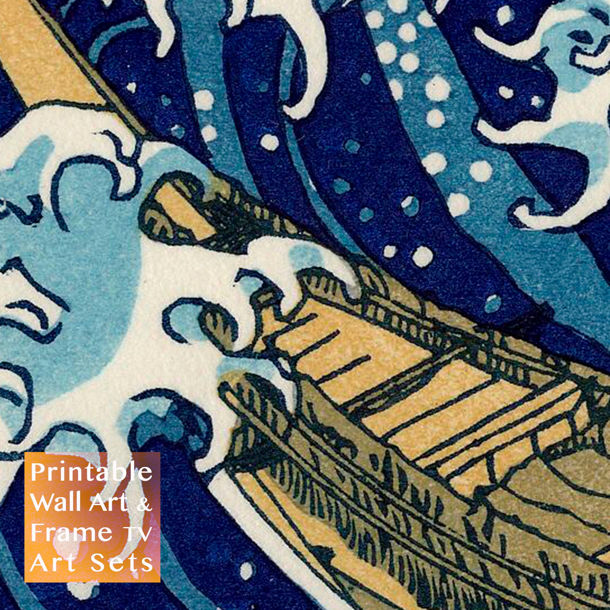 The Great Wave Japan Printable Art Set of 3 (hokusai), Printable Wall ...