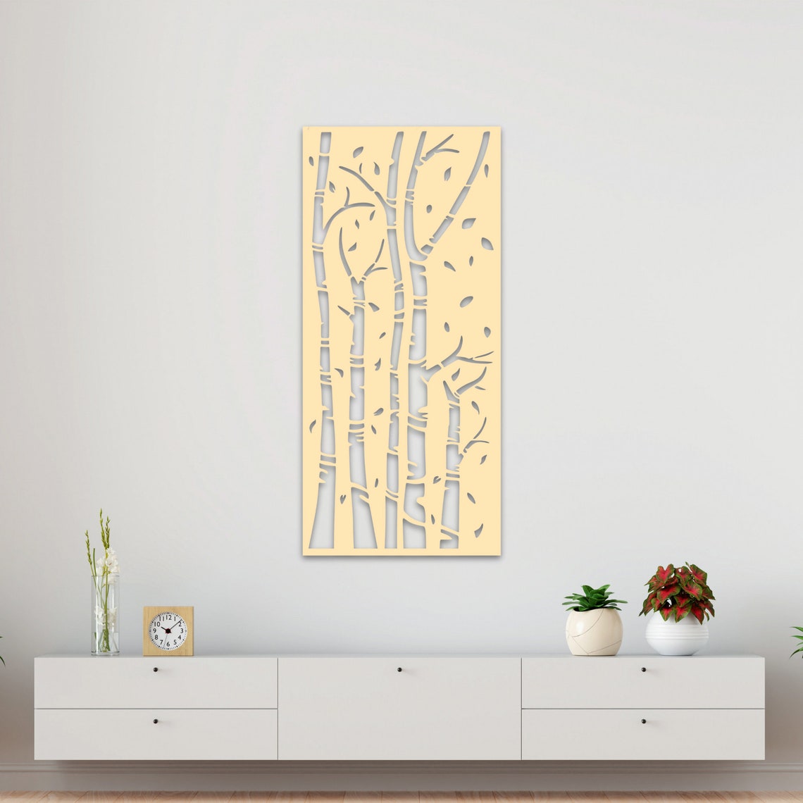 Bambu Metal Wall Art Naturel Wall Decor Metal Home Decor Bambumetal ...
