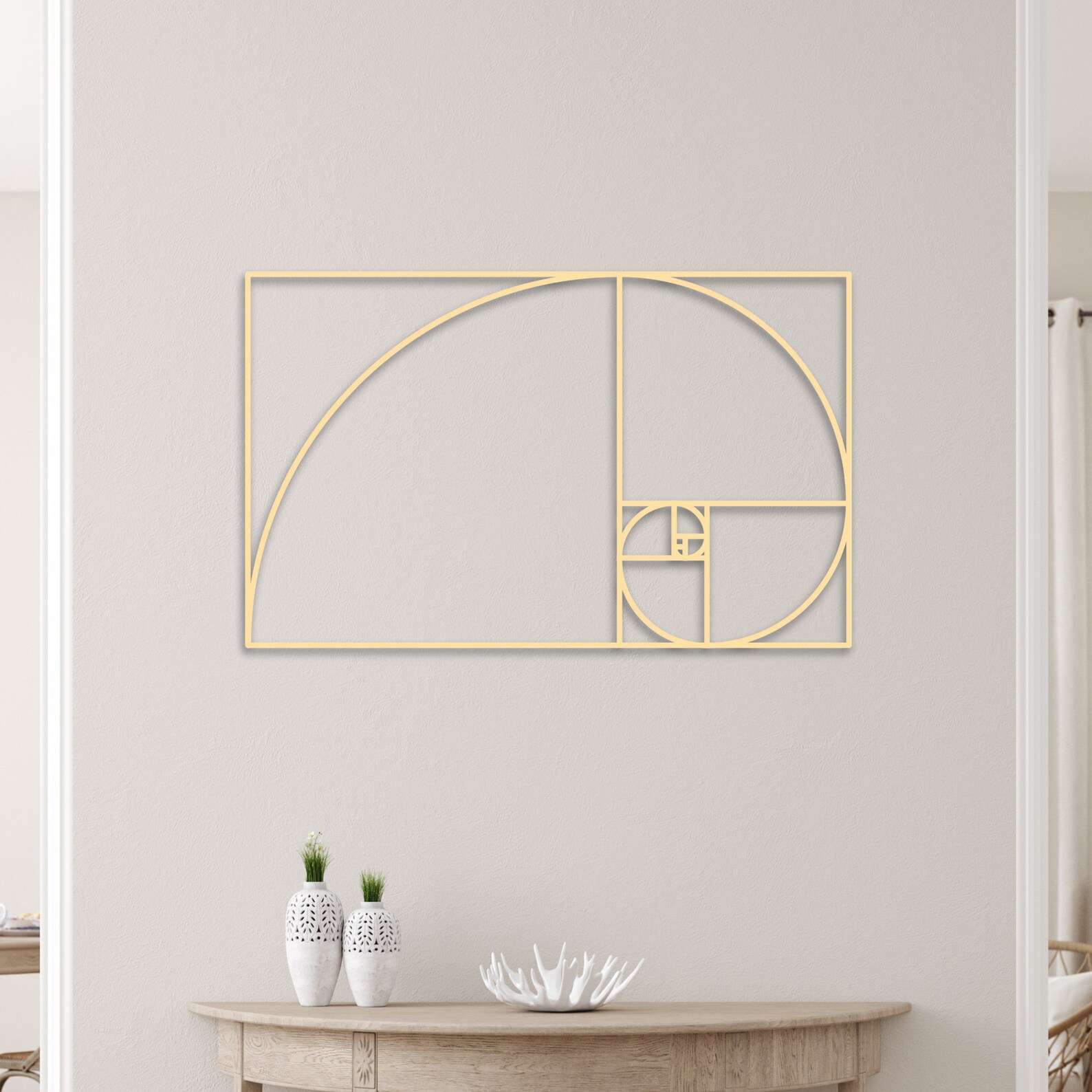 Golden Ratio Metal Wall Art Gold Geometric Wall Decor Large Metal Art ...