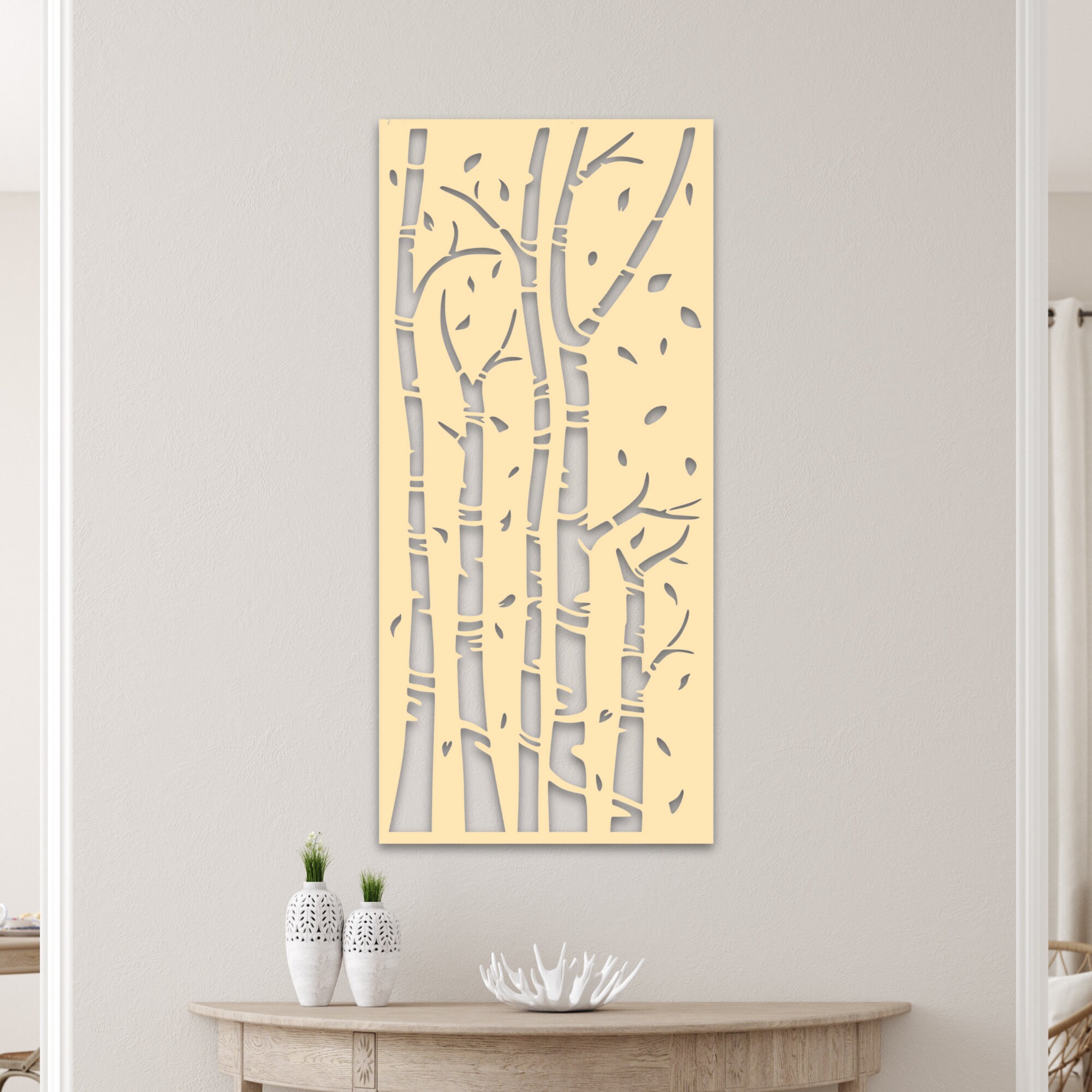 Bambu Metal Wall Art Naturel Wall Decor Metal Home Decor Bambumetal ...