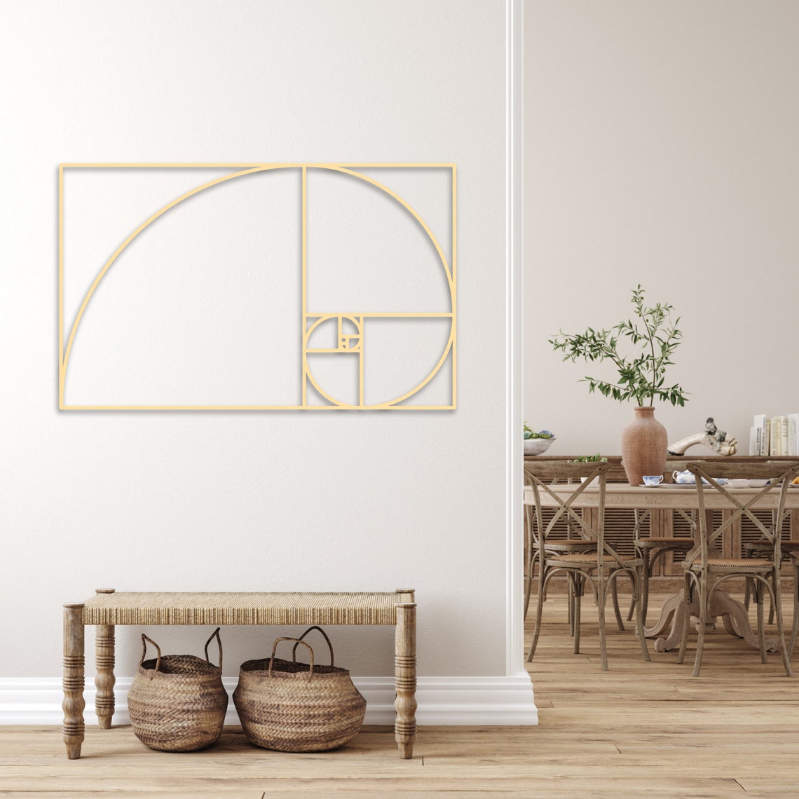 Golden Ratio Metal Wall Art Gold Geometric Wall Decor Large Metal Art ...