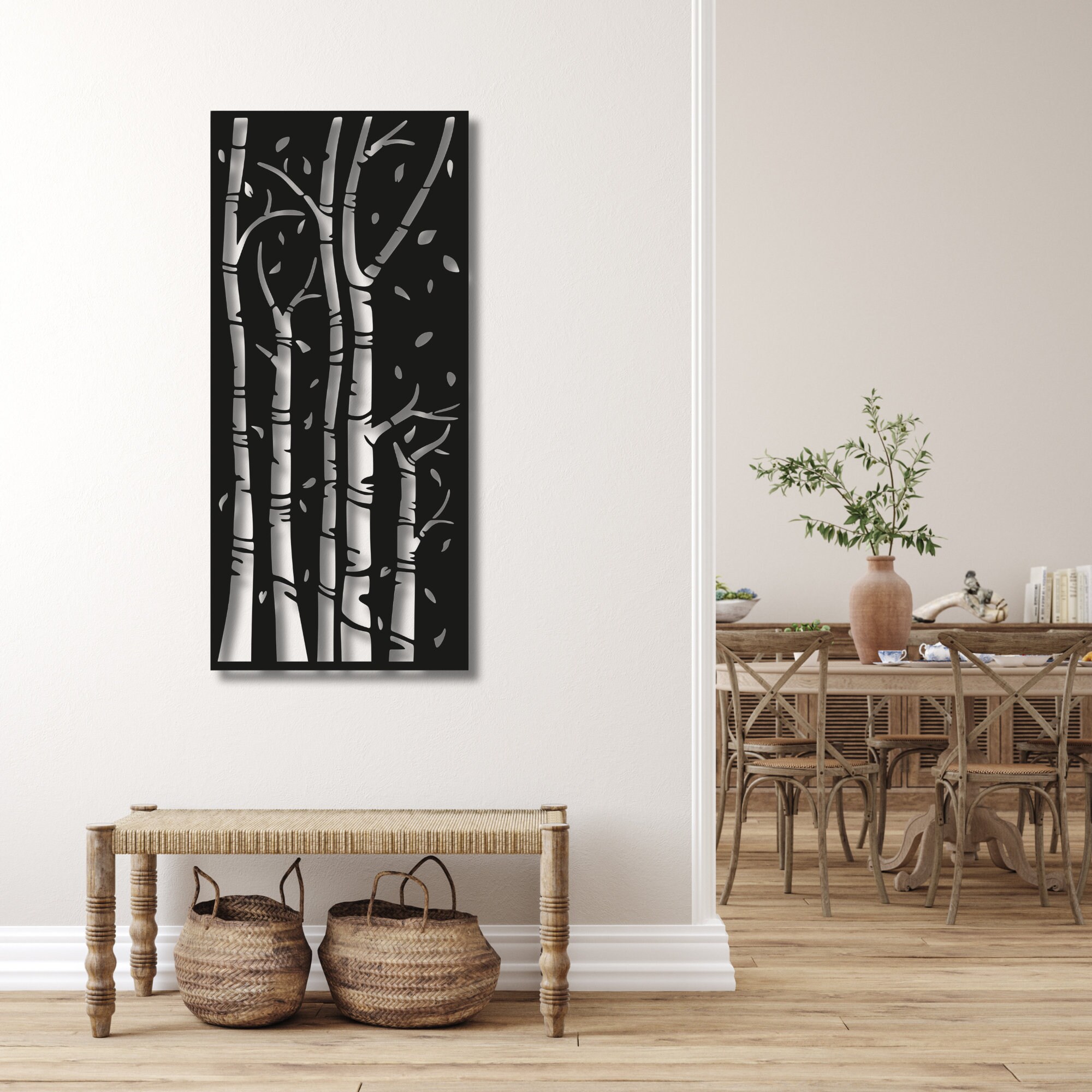 Bambu Metal Wall Art Naturel Wall Decor Metal Home Decor Bambumetal ...