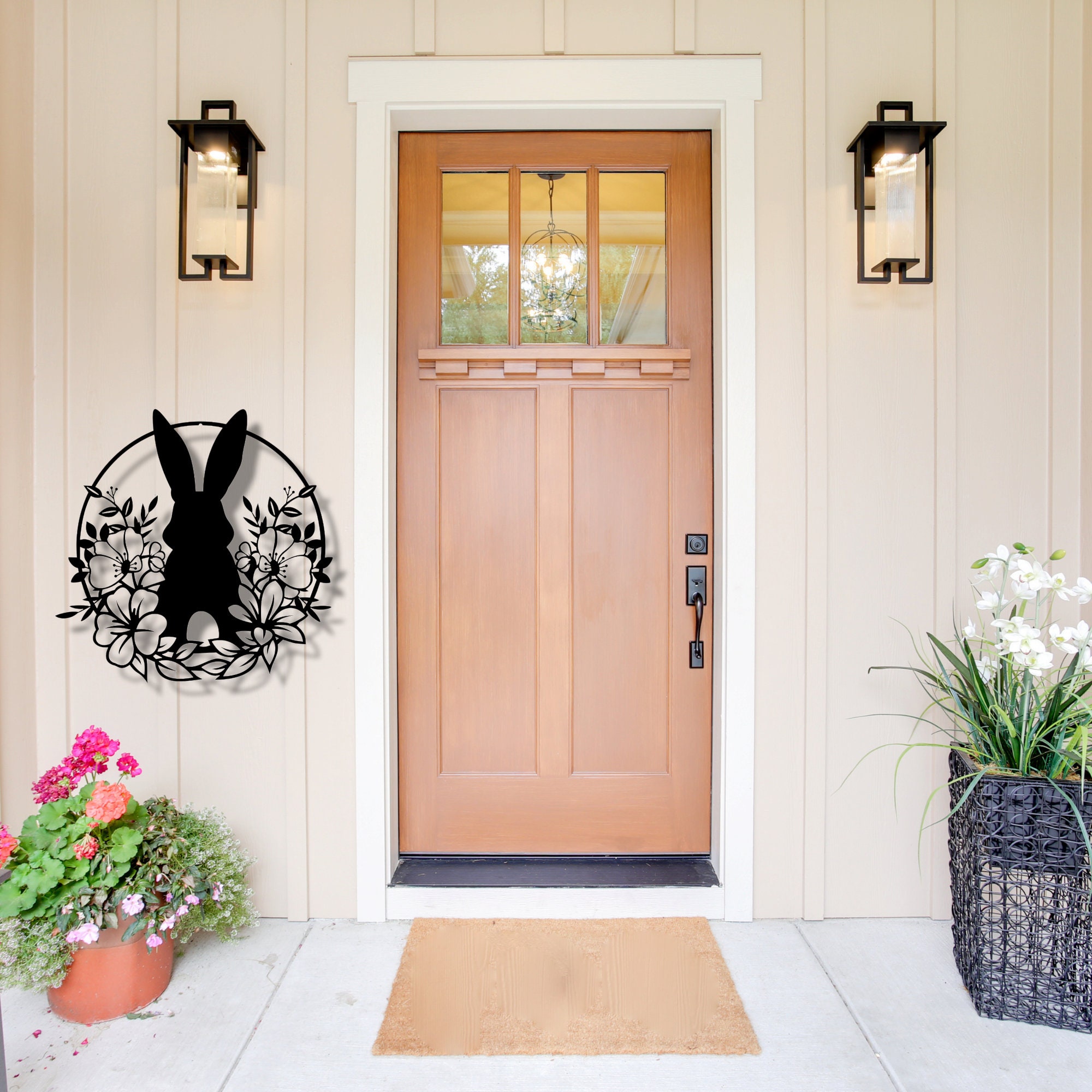 Easter Rabbit Decor Rabbit Door Decor Garden Rabbit Decor - Etsy