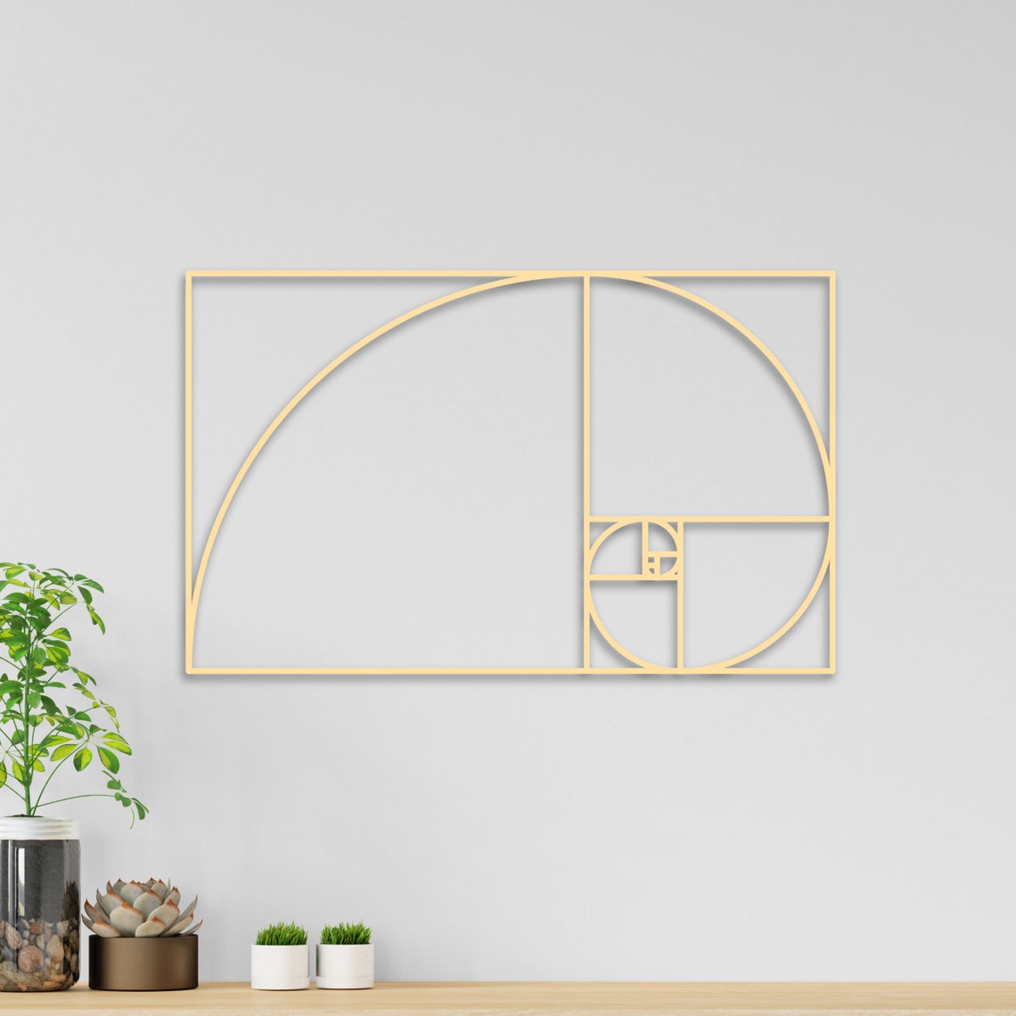 Golden Ratio Metal Wall Art Gold Geometric Wall Decor Large Metal Art ...