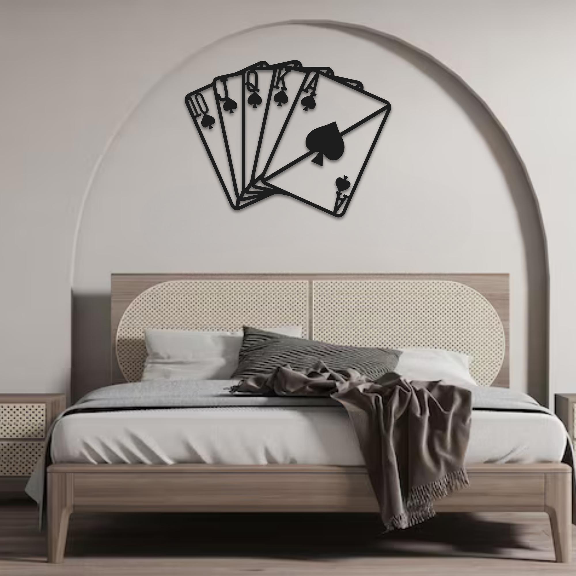 Royal Flush Metal Wall Art | Metal Gambling Cards Wall Decor | Poker ...
