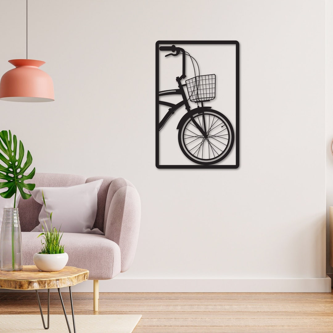 Metal Wall Art: Bicycle Front Wheel Decor Bike Wall Design Livingroom ...