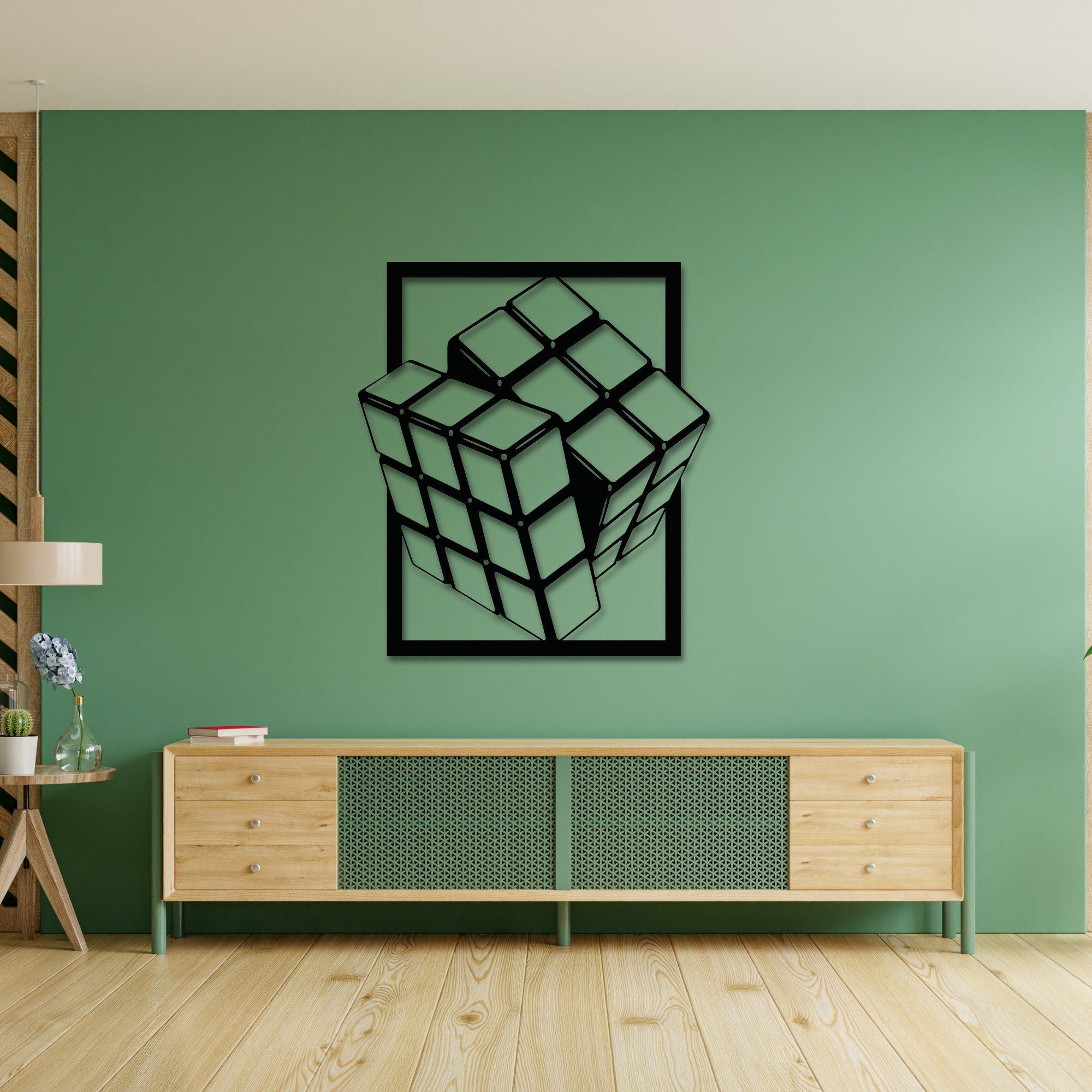Rubic Cube Metal Wall Art Geometric Wall Decor Rubik's Cube Art Game ...