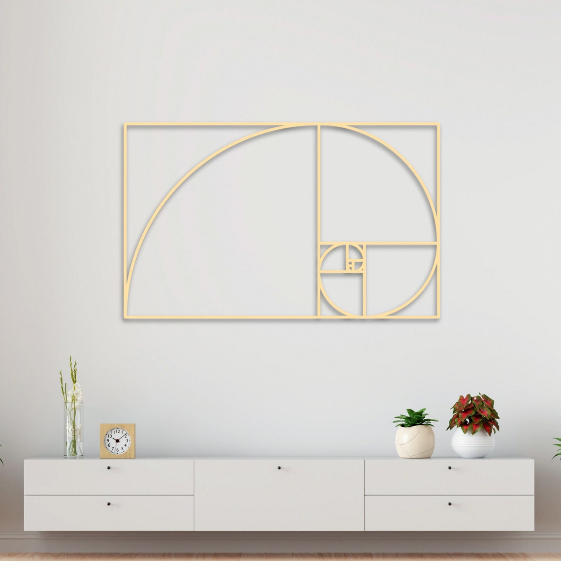 Golden Ratio Metal Wall Art Gold Geometric Wall Decor Large Metal Art ...