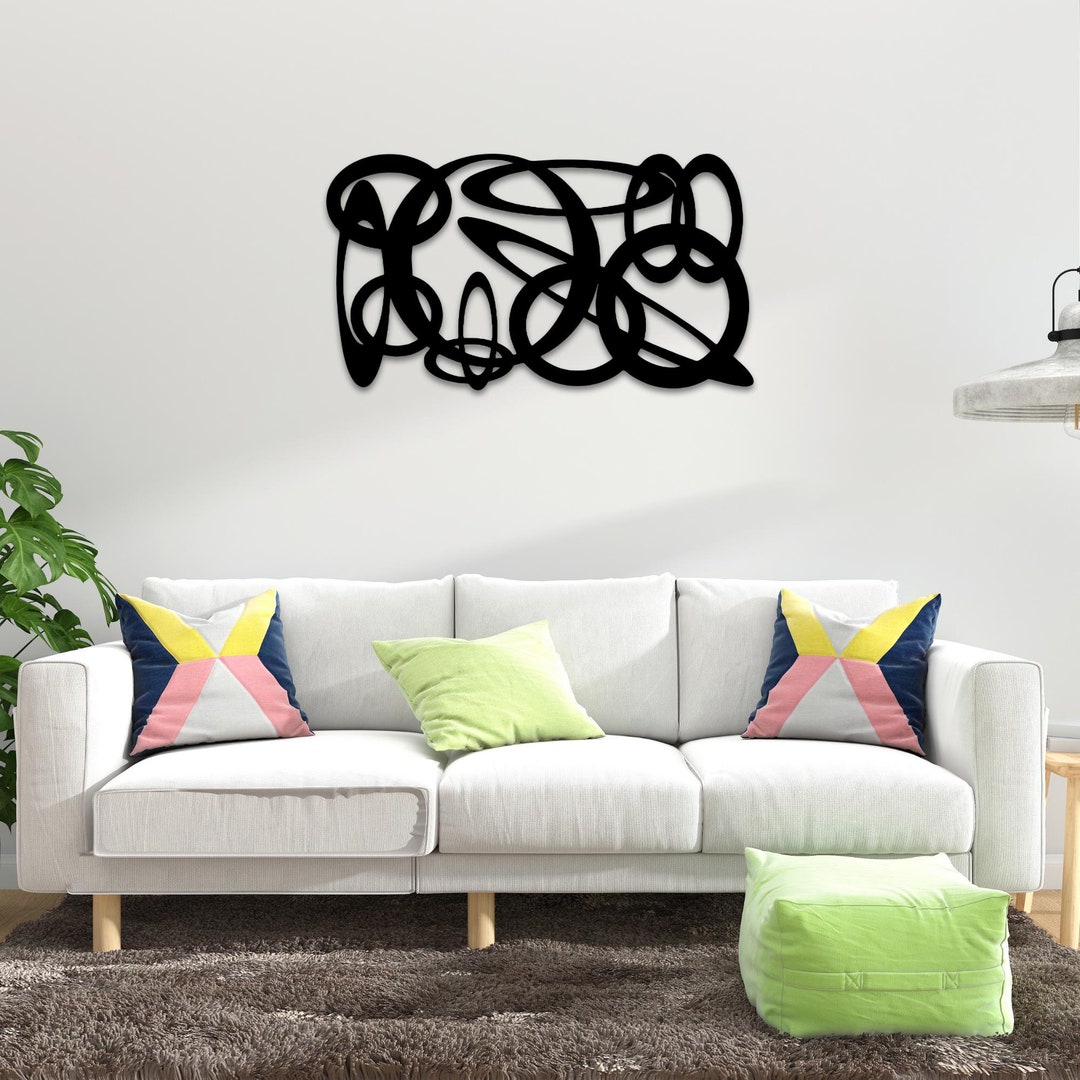Geometric Metal Wall Art Decor | Abstract Circles Metal Wall Decor ...