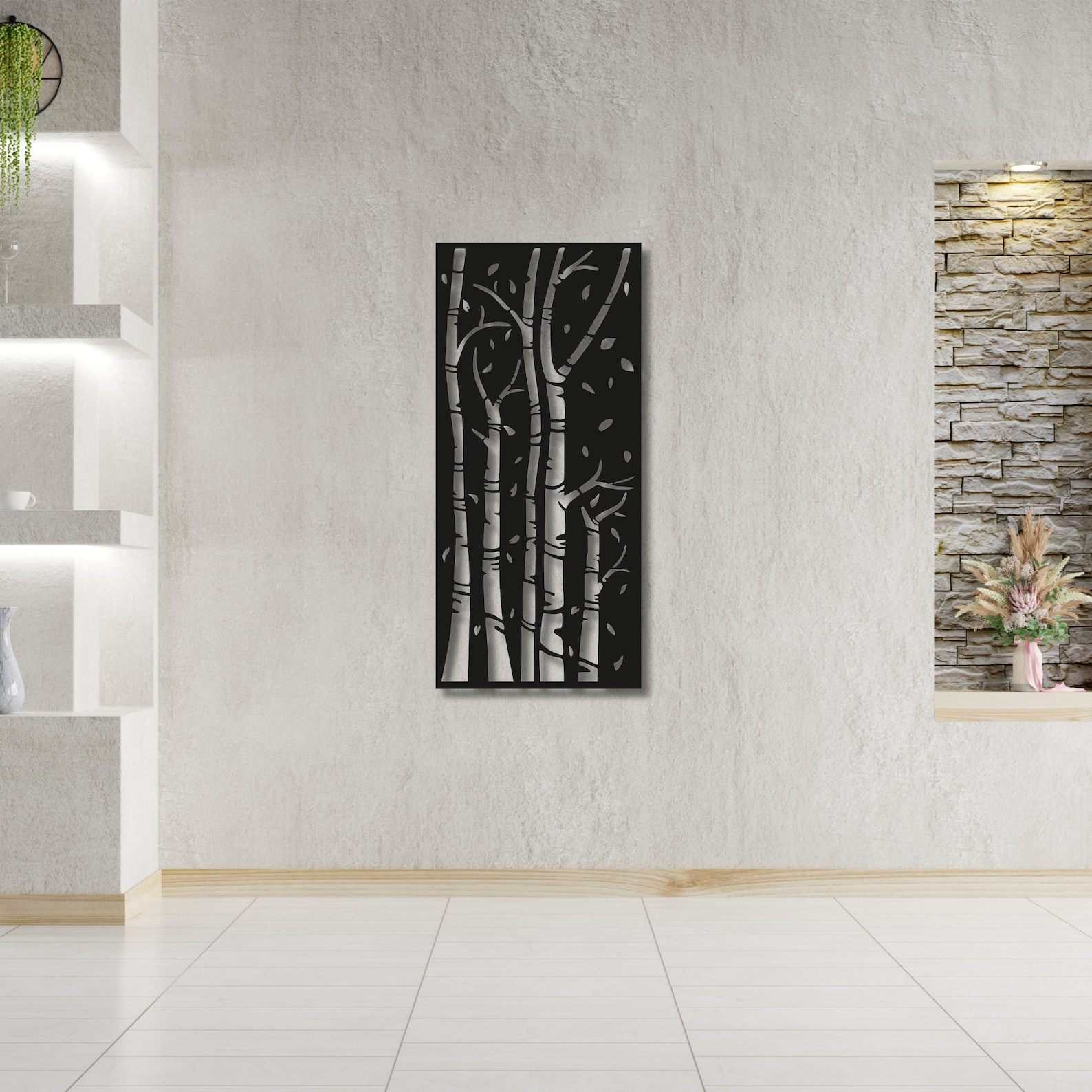 Bambu Metal Wall Art Naturel Wall Decor Metal Home Decor Bambumetal ...
