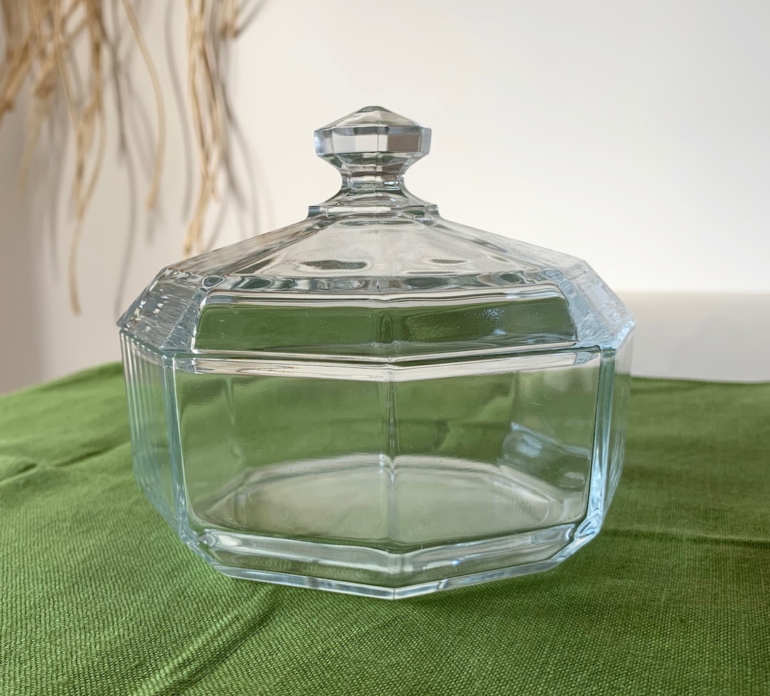 ARCOROC Vintage Octagonal Glass Bonbon Holder From the 80s Made in ...