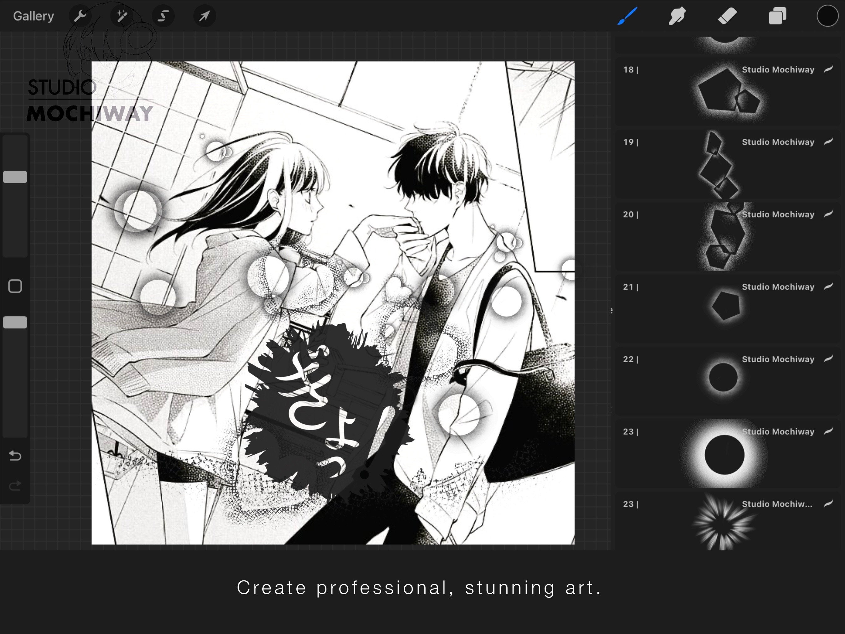 Storyboard Panels - 113 Procreate Brushes, Manga Ambience, Onomatopoeia ...