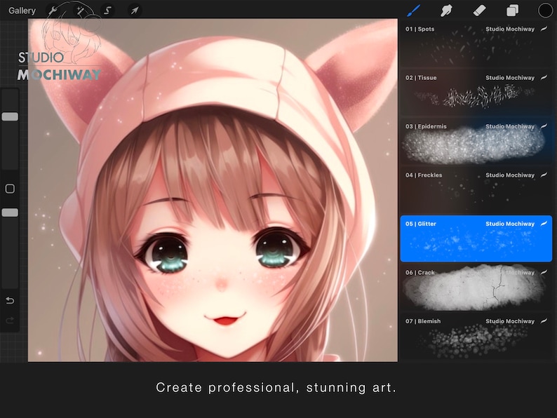 Skin Detail - 7 Procreate Brushes, Manga Comic Anime Character Face ...