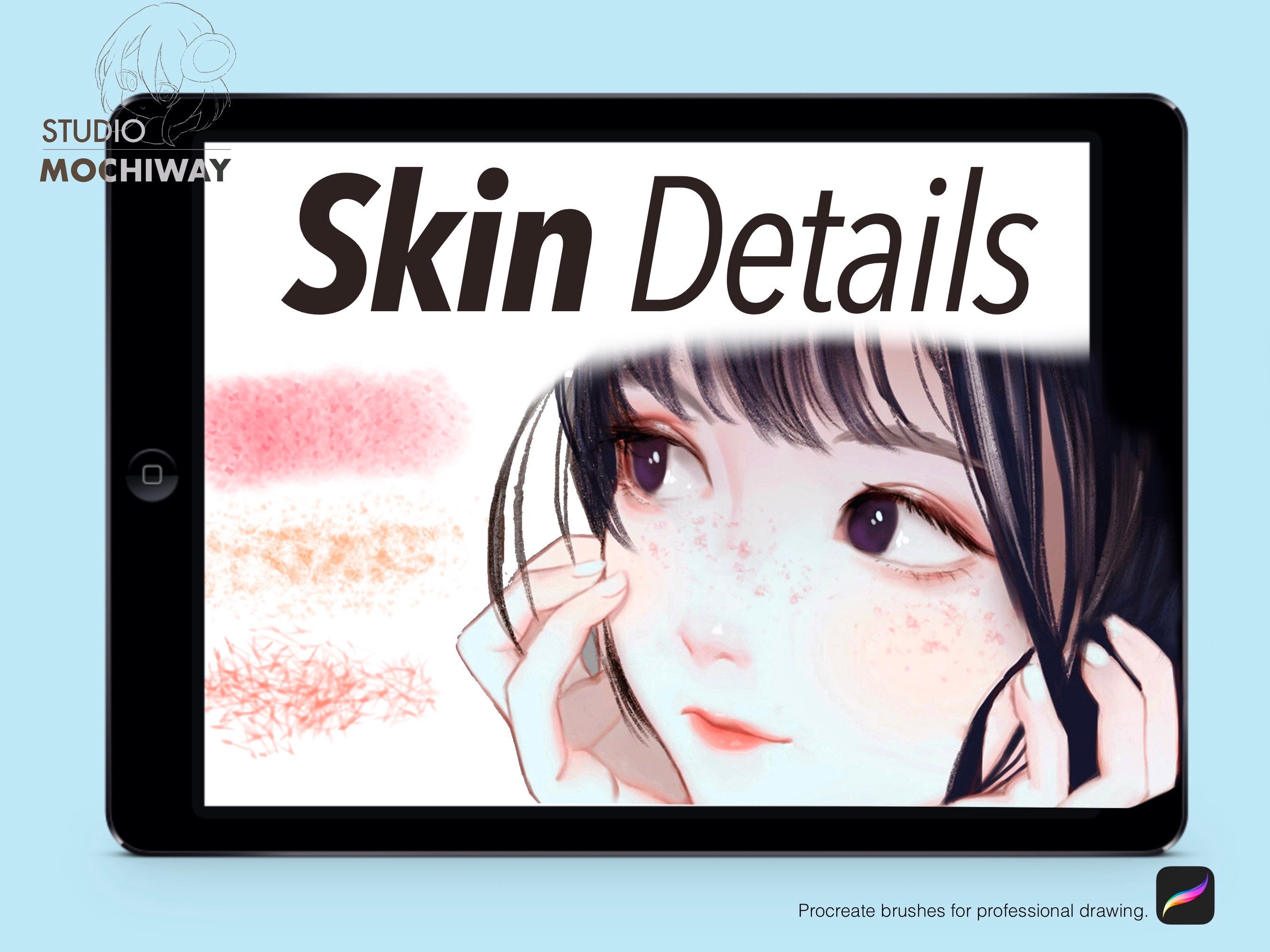 Skin Detail 7 Procreate Brushes, Manga Comic Anime Character Face ...